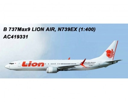 Lion Air B737-MAX 8 N739EX AeroClassics AC419331 scale 1:400 ezToys ...