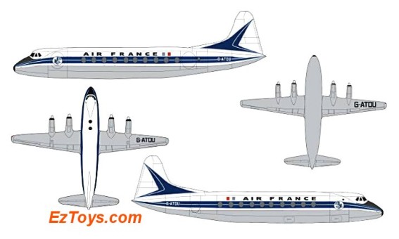 Air France Vickers Viscount 700 ezToys - Diecast Models and Collectibles