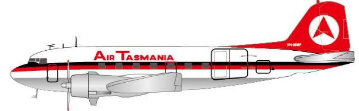 Highly detailed JC Wings Air Tasmania DC-3 Reg# VH-MMF Polished Item ...