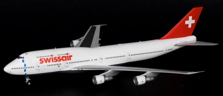 Highly detailed JC Wings diecast model airplane Swissair Boeing 747-357 ...