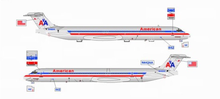 1/400 American Airlines MD-80 ~ N442AA (Chromed) ezToys - Diecast ...