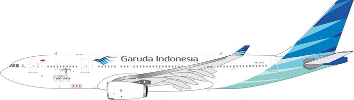 Garuda Indonesia A330-200 Reg# PK-GPQ W/Stand Phoenix 100053B Scale 1: ...