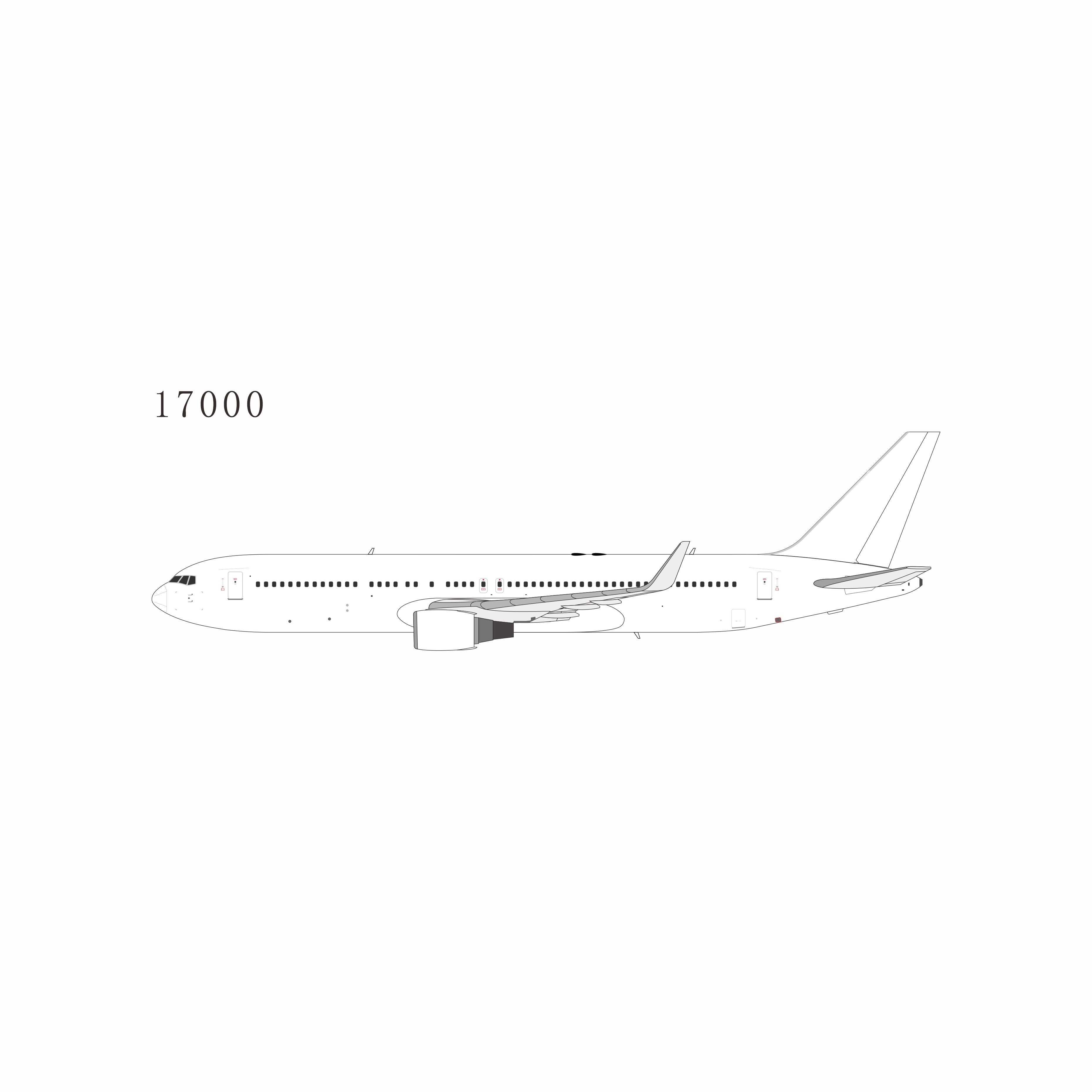 Blank Model Boeing 767-300ER GE CF6 ENGINES NG17000 NG Models 1:400 ...