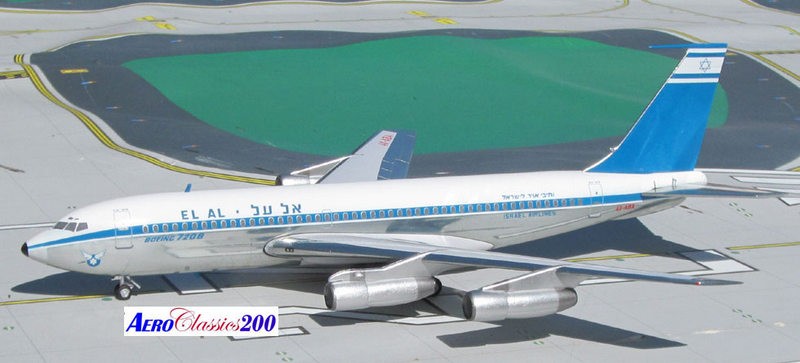 Highly detailed Aero Classic diecast model airplane EL AL Boeing 720 ...