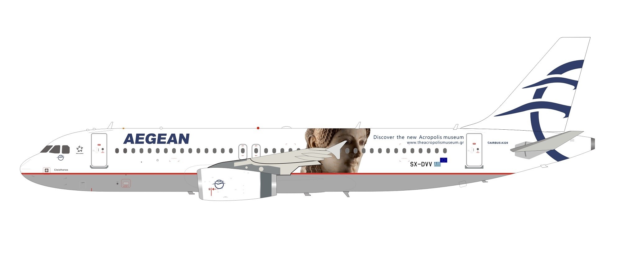 Aegean Airbus A320 SX-DVV Acropolis Museum with stand InFlight IF320SX ...