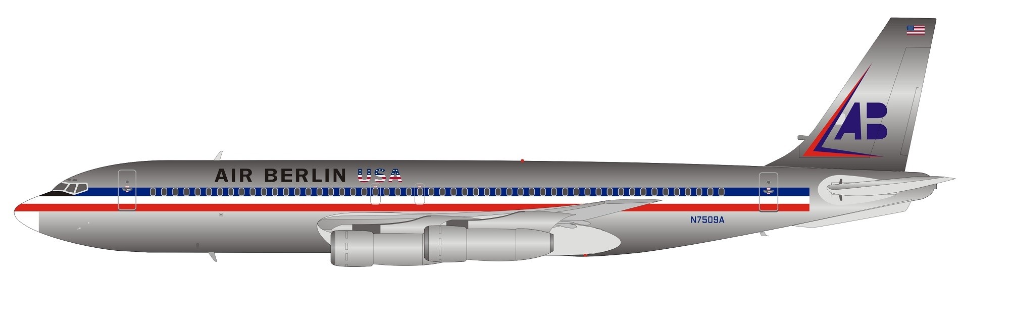 American Airlines Polished Boeing 707-100 N7509A InFlight IF701AB001P ...