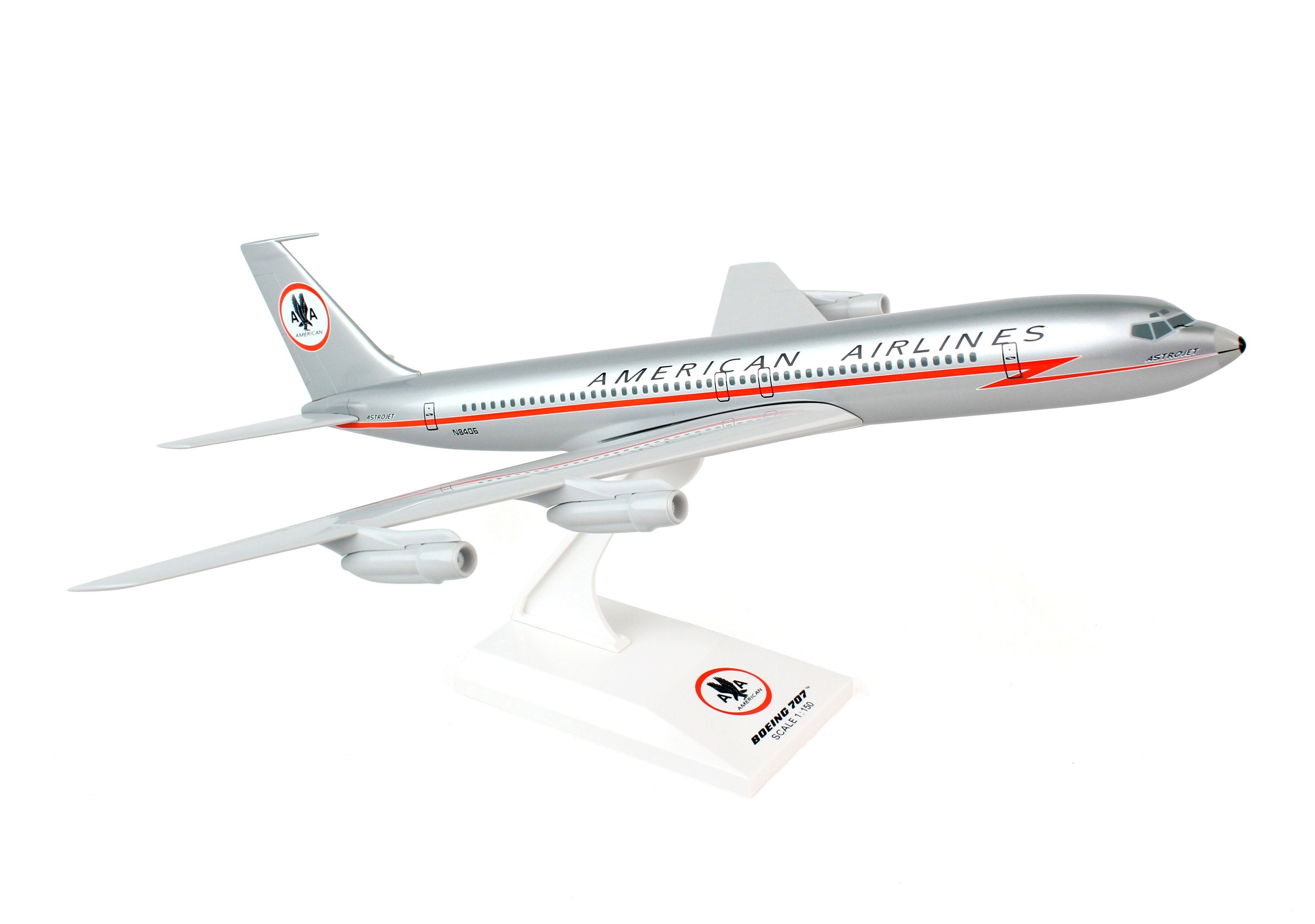 American Boeing 707 N8406 With Stand SKR707 Scale 1:150 ezToys ...