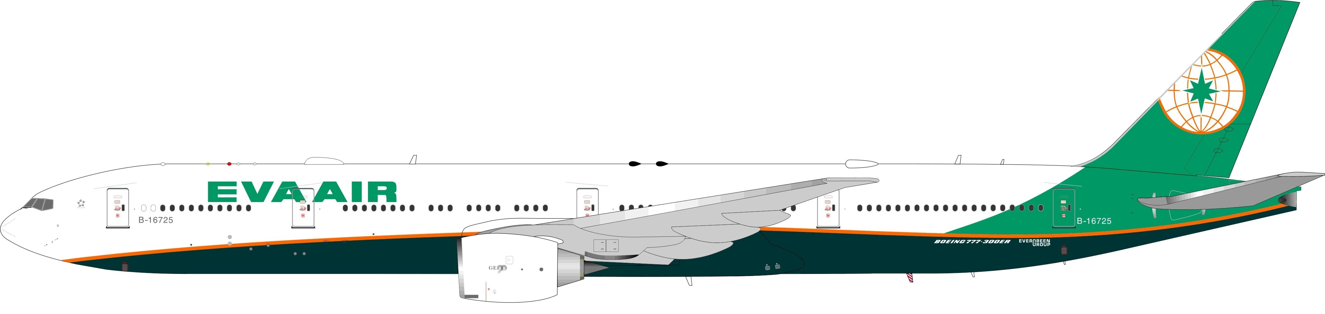 Highly detailed InFlight Model diecast model airplane EVA Air Boeing ...
