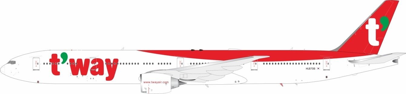 T'way Air Boeing 777-367/ER Reg: HL8706 B-773-TW-706 InFlight Models 1: ...