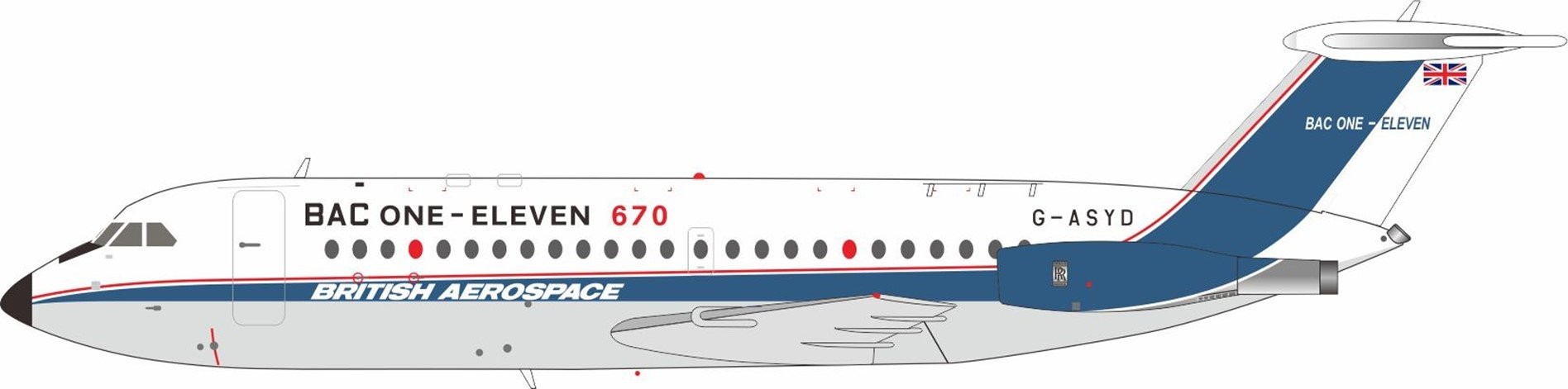 British Aerospace BAC 111-670AM One-Eleven G-ASYD IF111BACSYD InFlight ...