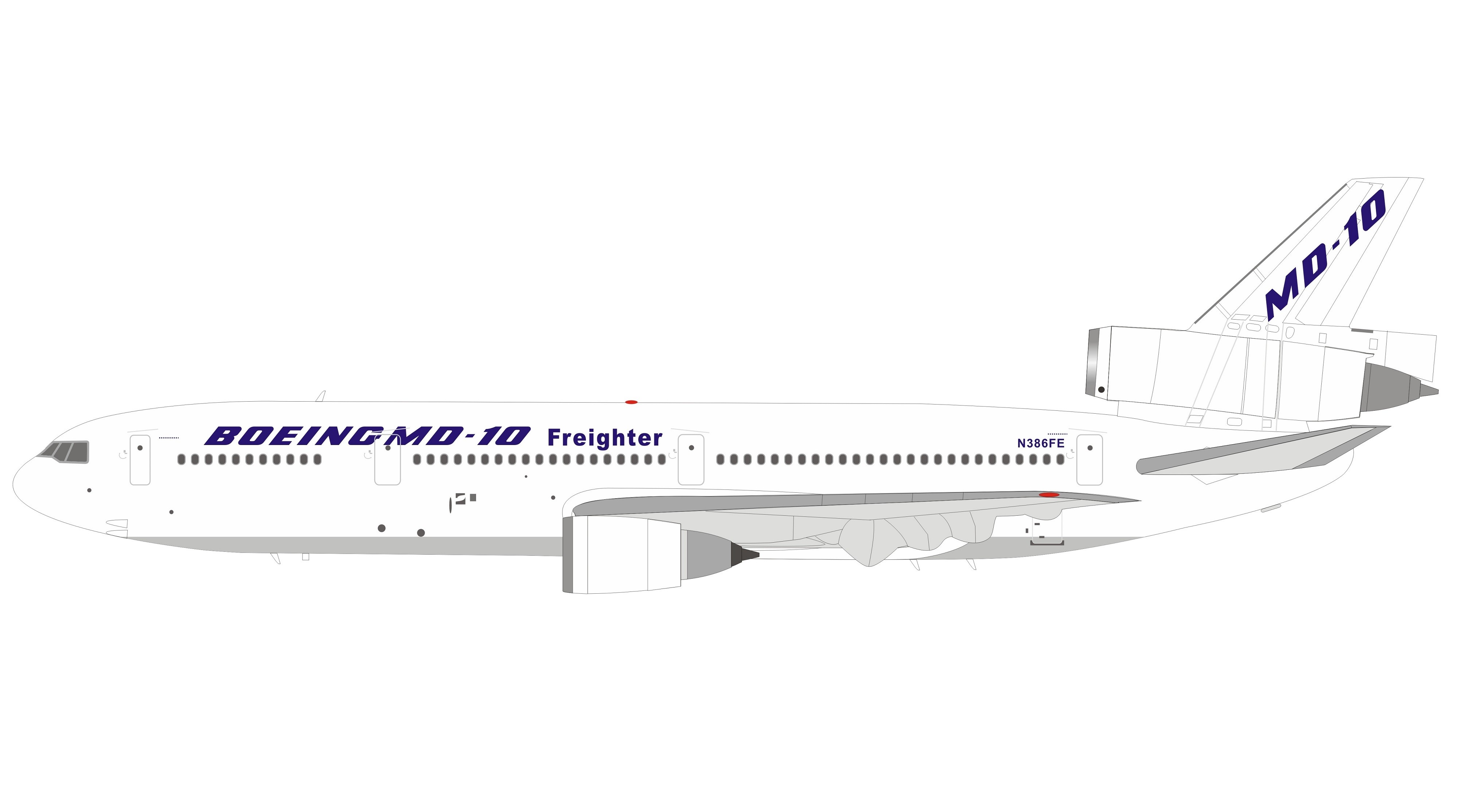 Boeing MD-10 Freighter (DC-10) N386FR with stand InFlight IFMD10-01 ...
