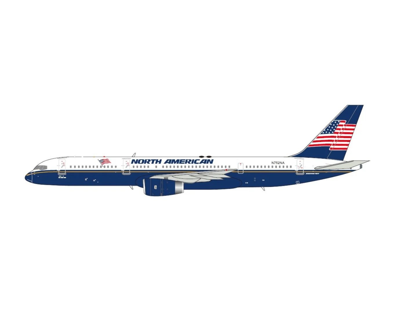 NORTH AMERICAN Boeing 757-200 N752NA EAV-757-752 El Aviador 1:200 ...