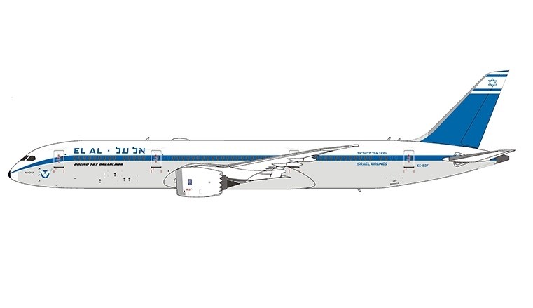 EL AL Boeing 787-9 4X-EDF Retro livery אל על NGModel 55023 scale 1:400 ...