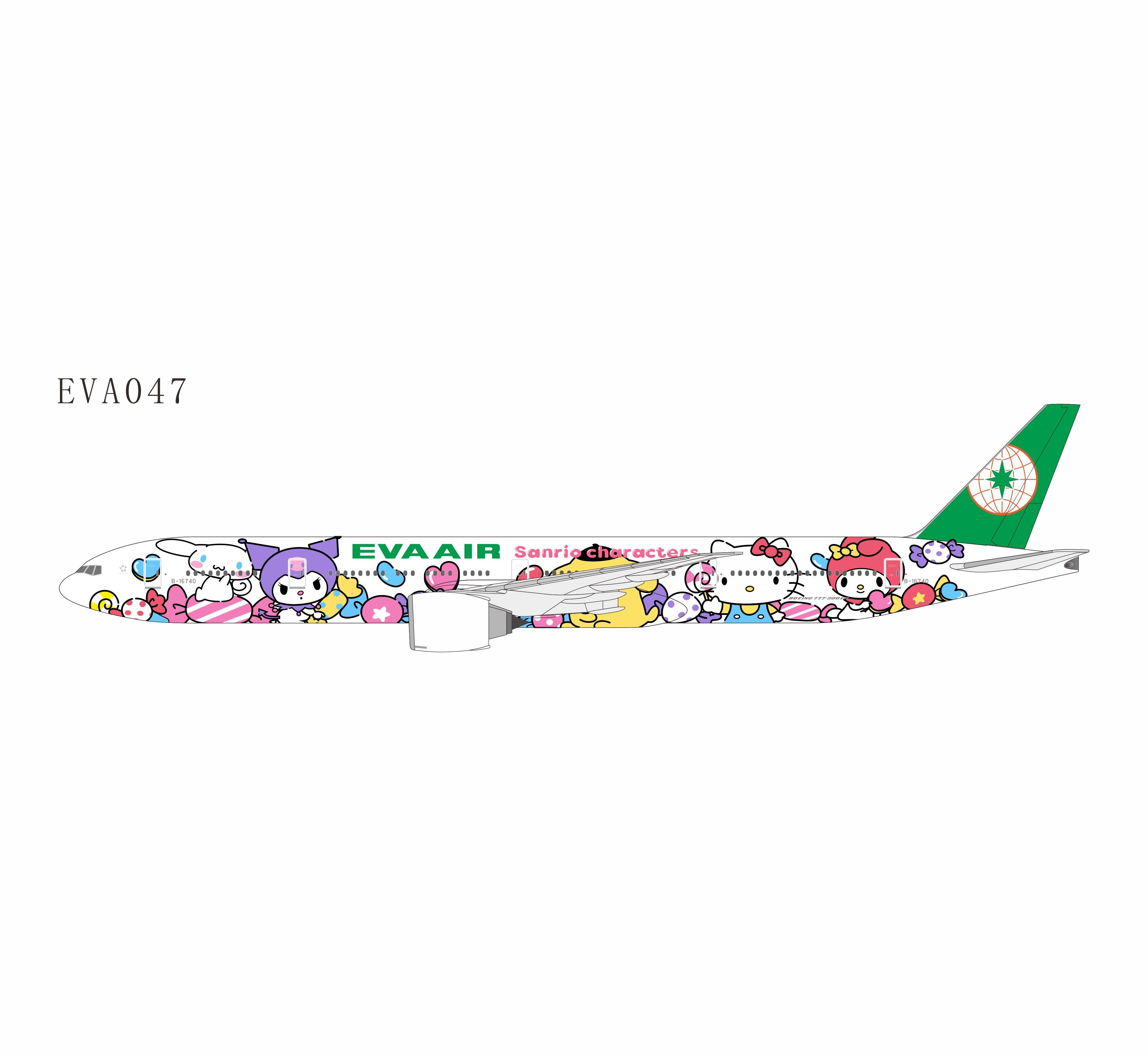 Eva Airways Boeing 777-300ER HELLO KITTY "Candy Jet" Reg: B-16740 ...