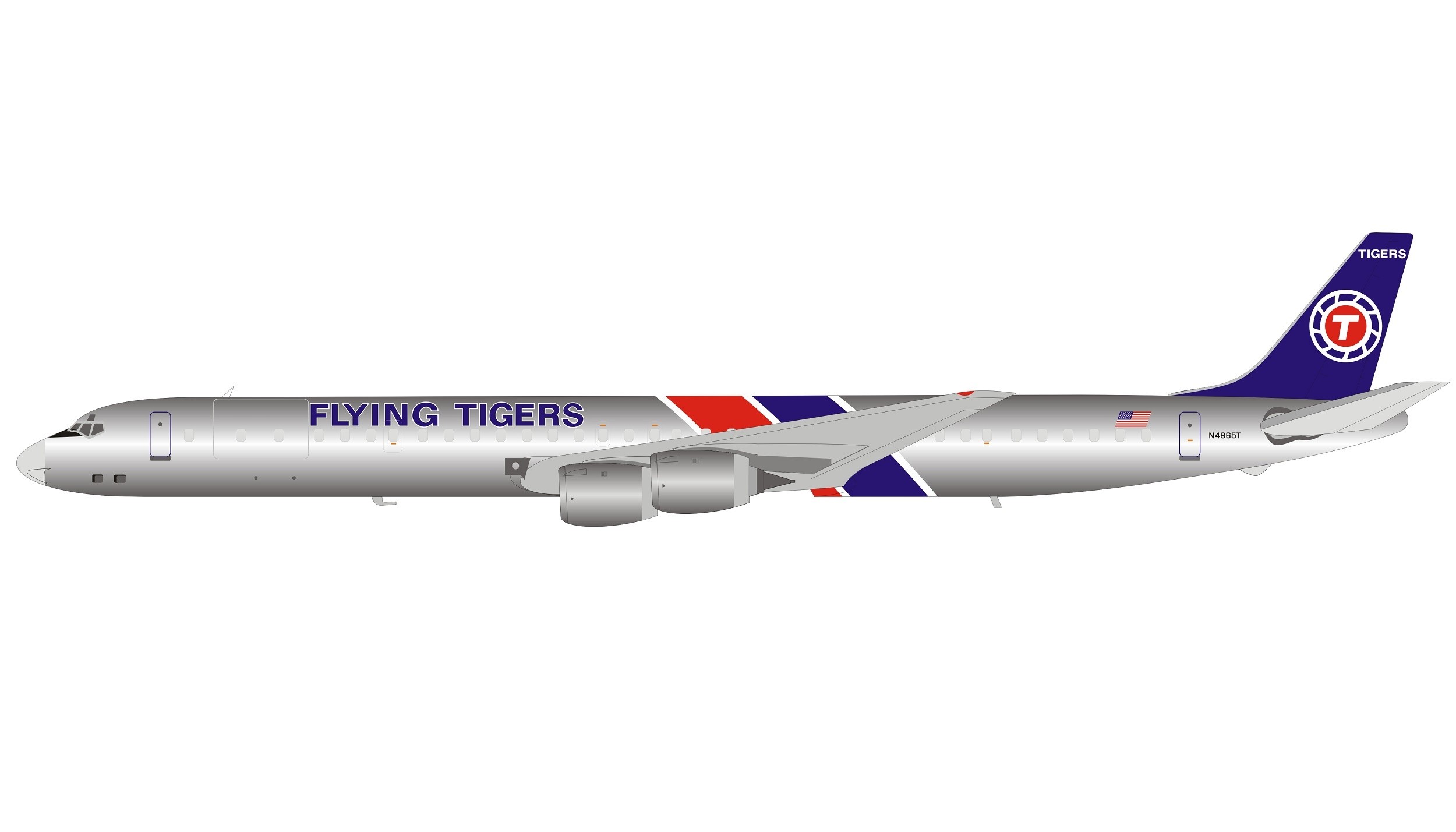 Flying Tigers Douglas DC-8-73CF N155CA Polished with stand IF873FT1219P ...