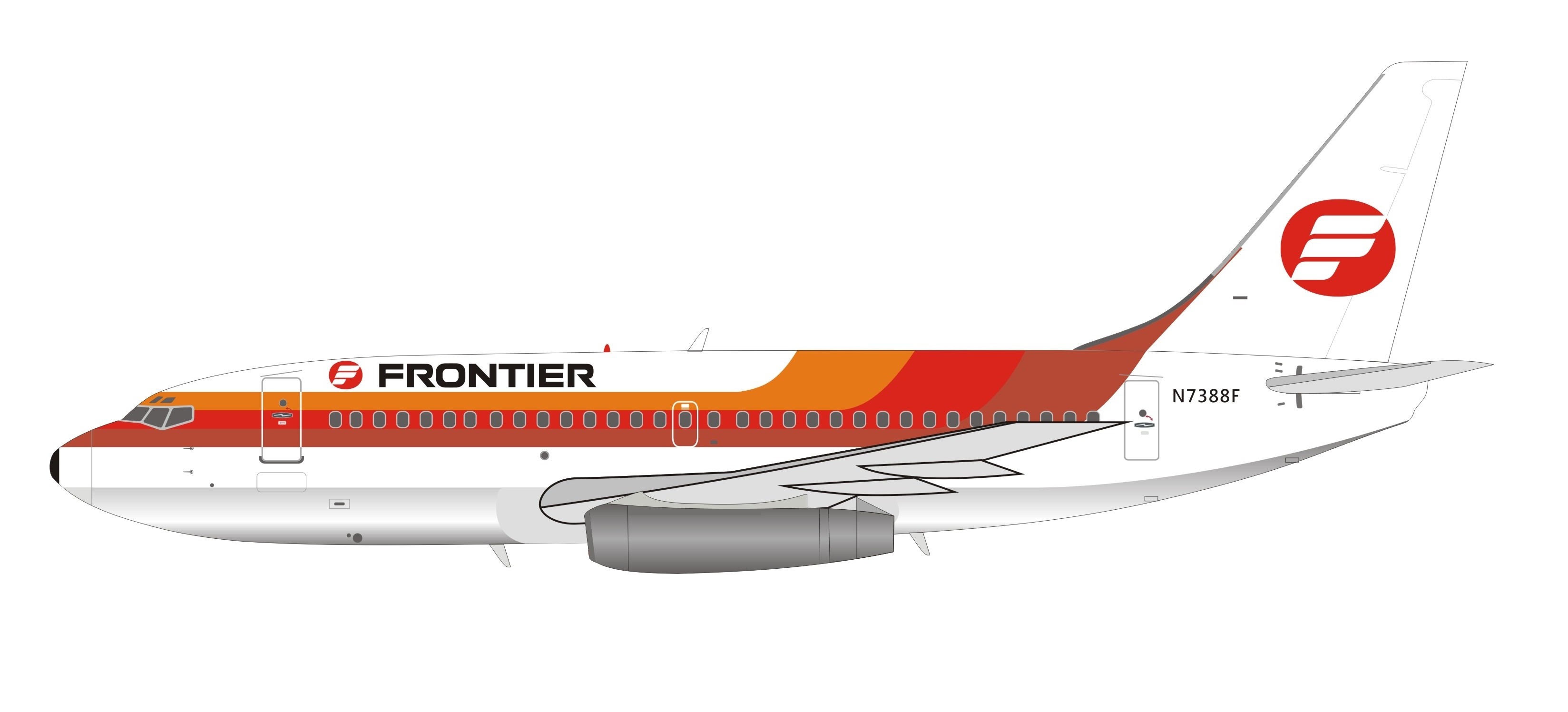 Frontier Airlines Boeing 737-200 N7388F stand Inflight IF732F90818 ...