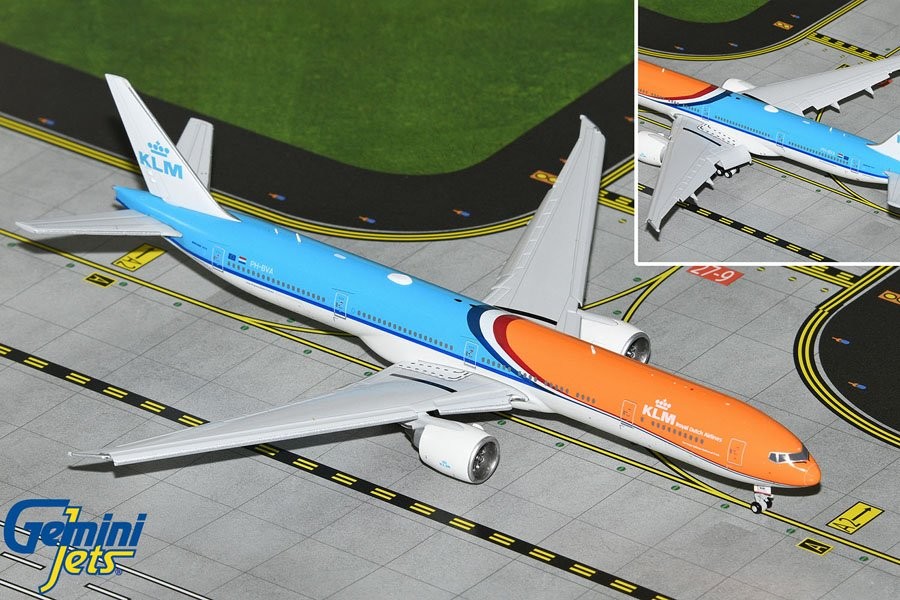 KLM New Orange Pride KLM 100 Boeing 777-300ER Flaps Down PH-BVA Gemini ...