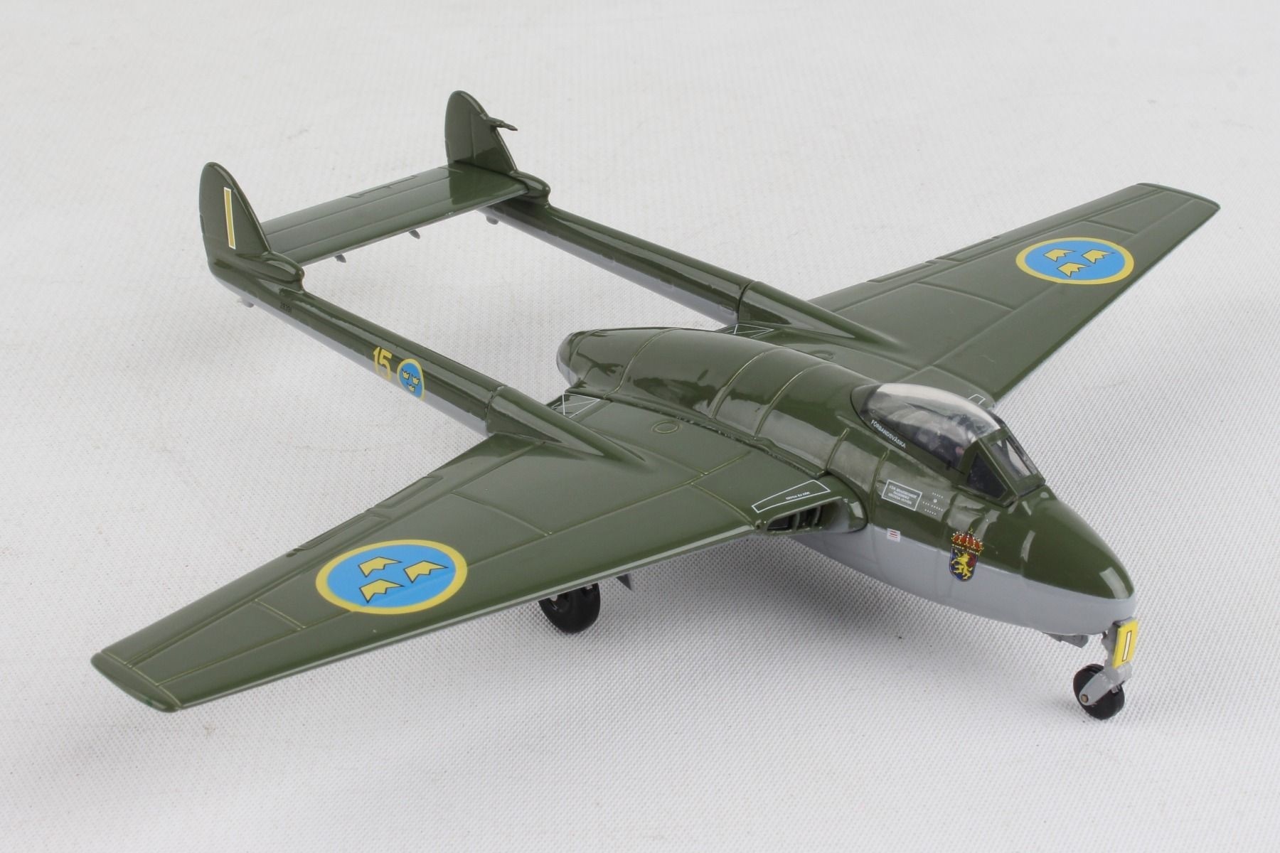 New! Royal Swedish Air Force DH Vampire J28B die cast Herpa 580625 ...