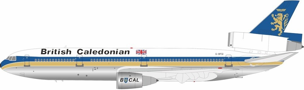 British Caledonian Airways DC-10-30 G-BFGI Polished with stand ...