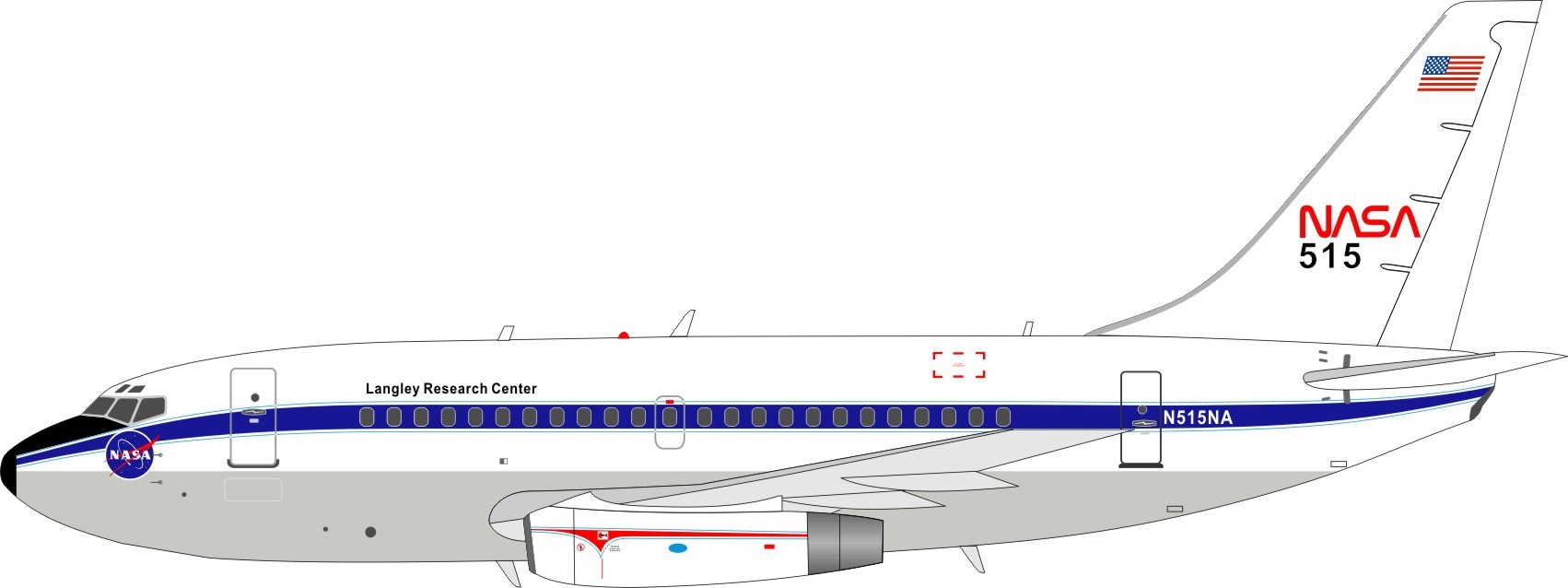 NASA Boeing 737-100 N515NA With Stand InFlight IF731NASA001 Scale 1:200 ...