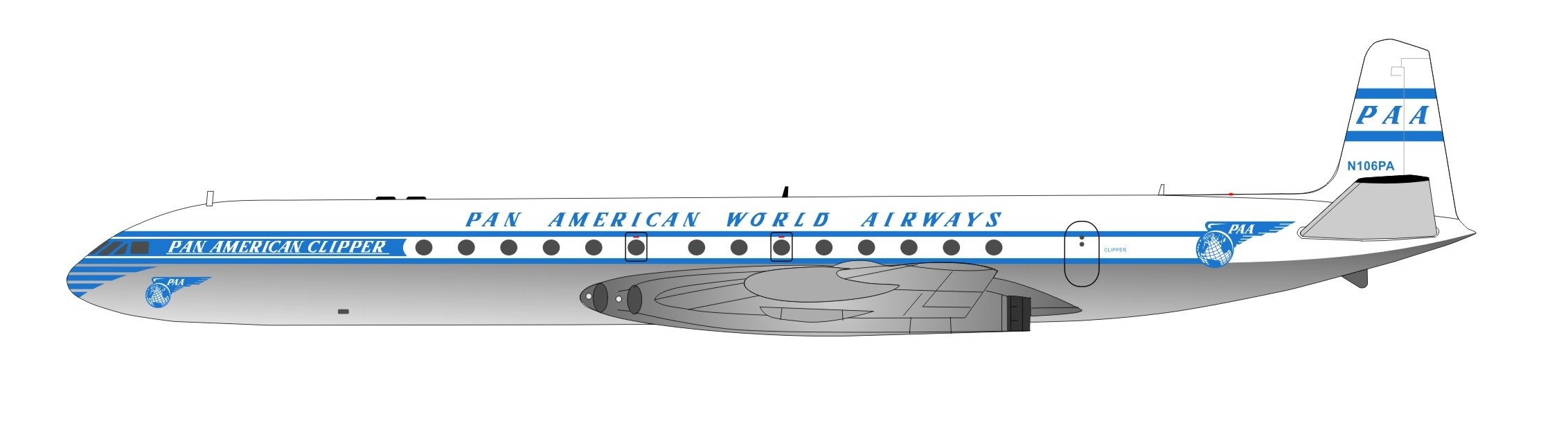 Pan American World Airways Comet 4 Reg# N106PA InFlight IFCOMPAA001P ...