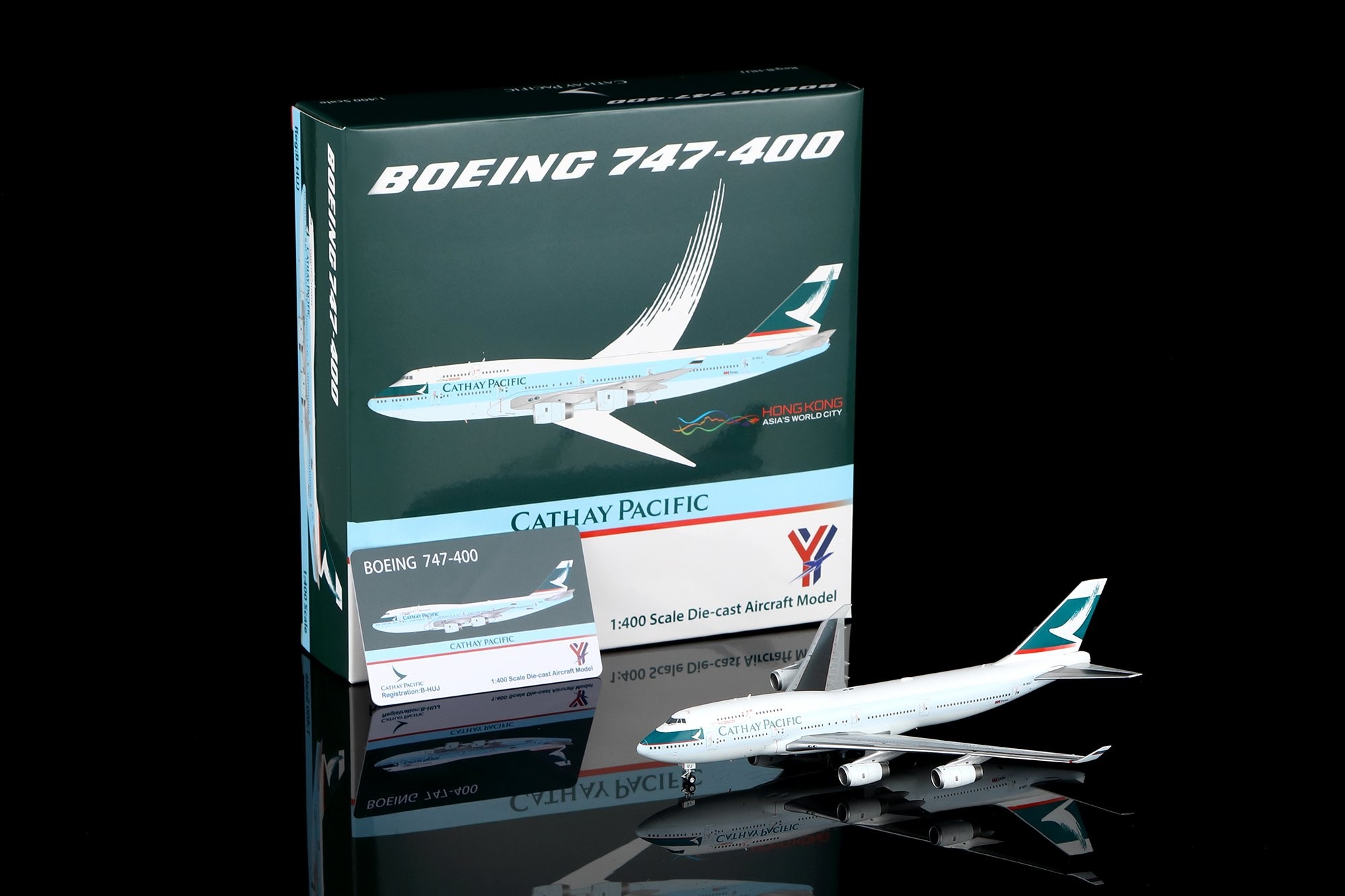 Cathay Pacific Boeing 747-400 Reg: B-HUJ YY74420 YY Wings 1:400 ezToys ...