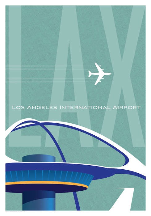 LAX Poster Los Angeles International Airport by Chris Bidlack JA023 ...