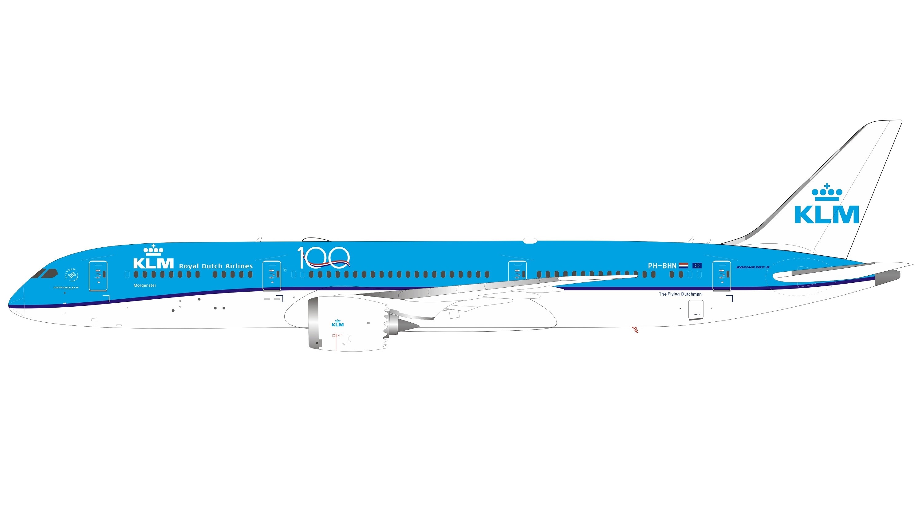 KLM 100 Years Boeing 787-9 PH-BHN Dreamliner 100 Anniversary Inflight ...