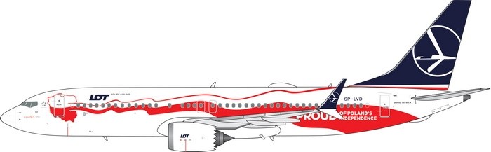 LOT Polish Boeing 737 Max 8 Independence SP-LVD Phoenix 11487 scale 1: ...