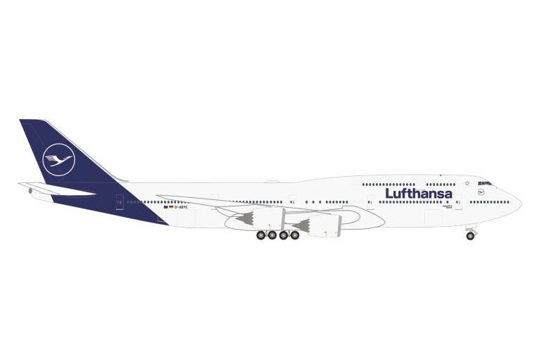 Lufthansa Boeing 747-8 New Livery Die-Cast Herpa Wings 531283-001 scale ...