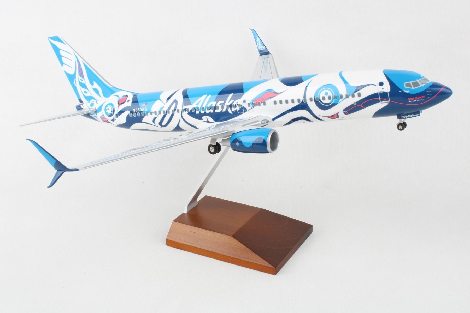 Alaska Salmon Boeing 737-800 N559AS With Stand & Gears Skymarks Supreme ...
