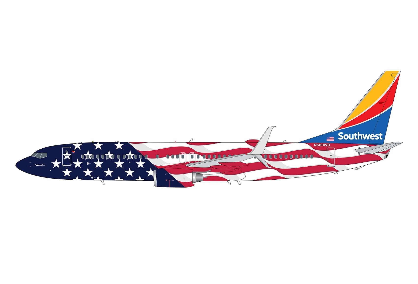 Southwest "Freedom One" Boeing 737-800 N500WR scimitar winglets ...