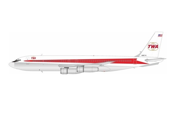 TWA Trans World Boeing 707-131B N86741 Polished Livery With Stand ...