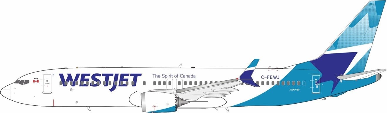 WestJet Boeing 737-8 MAX C-FEWJ With Stand IF738MWS1124 InFlight Models ...